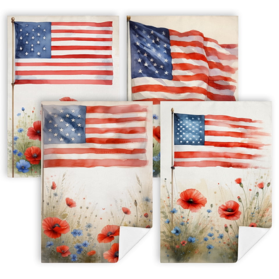 4th of july hand towels A watercolor painting of an american flag and ...