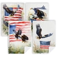 4th of july kitchen towels A painting of two bald eagles flying in ...
