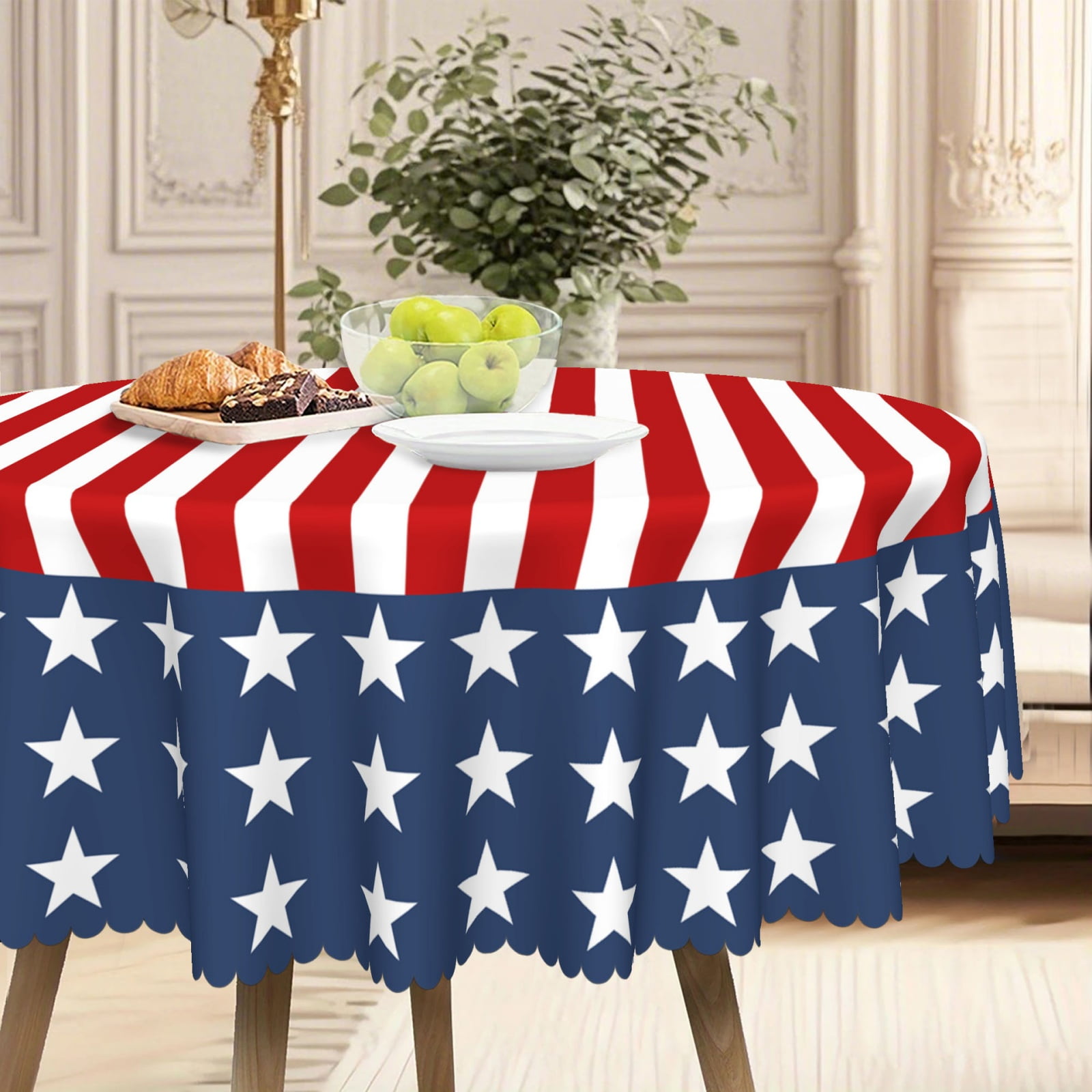 4th of july tablecloth ,60" x 60" Patriotic Decorations Round ...