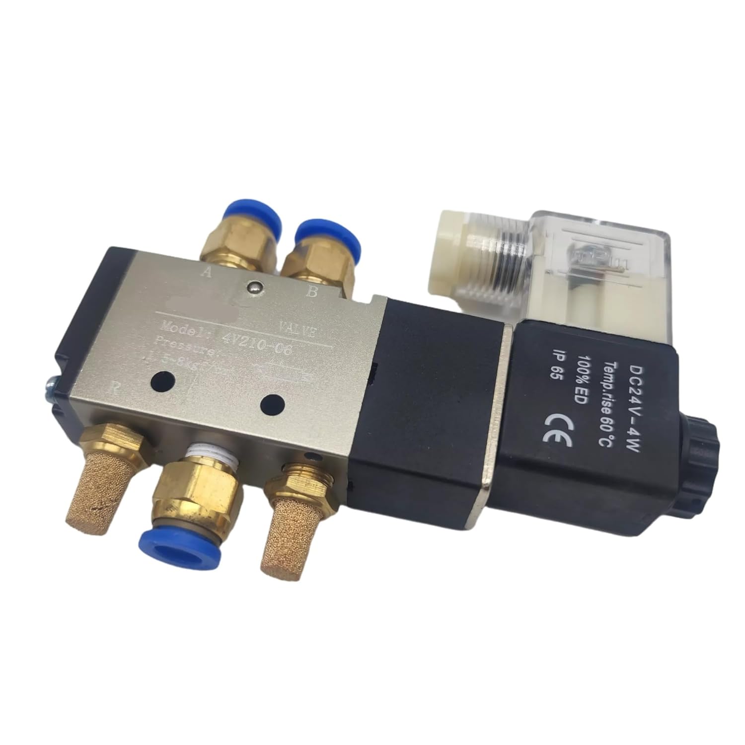 4v210-06 08 Pneumatic Electric Solenoid 5 Way 2 Position Control Air Gas Magnetic Valve 12/24 ...