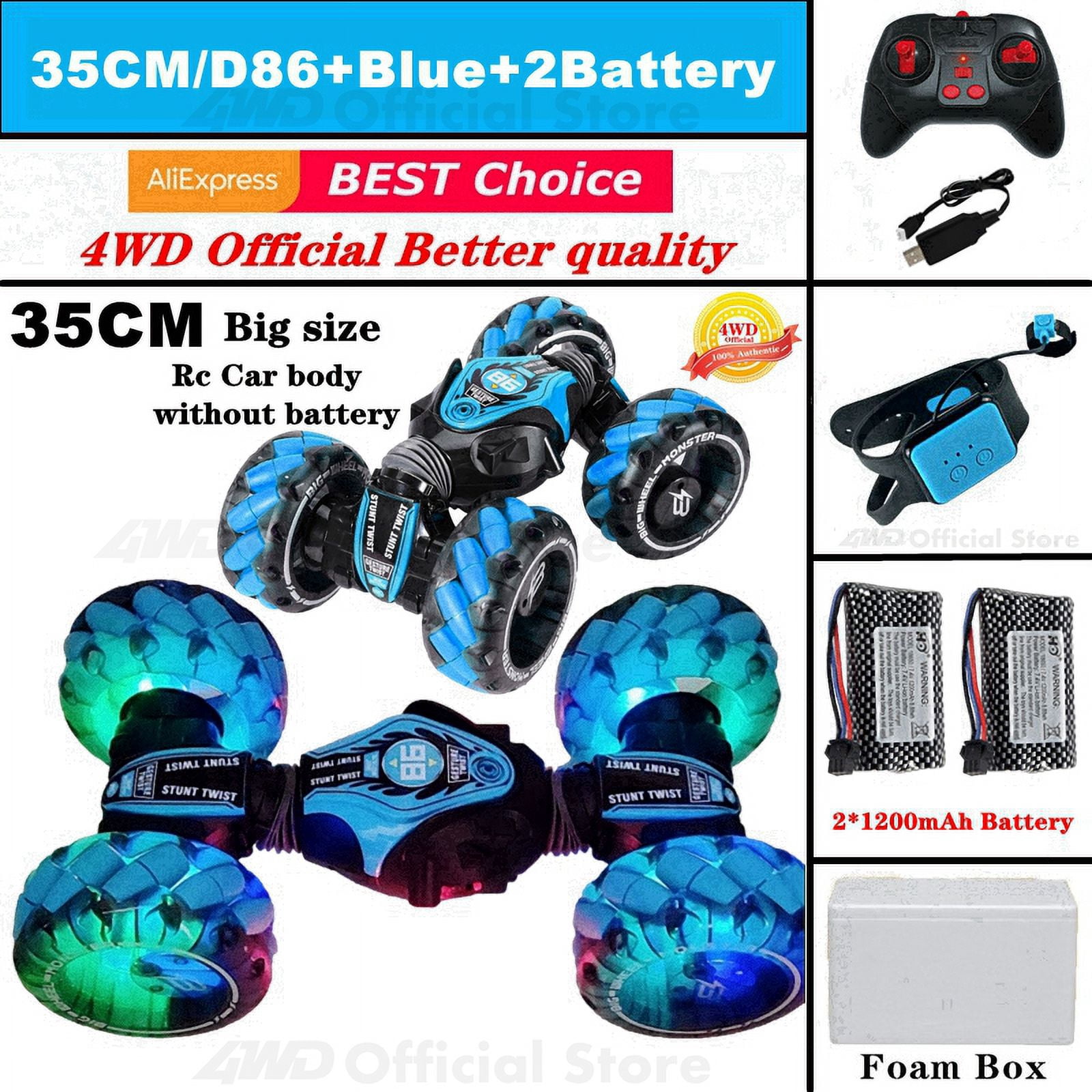 4wd rc stunt car 3battery 1:12/1:16 remote control stunt cars radio ...
