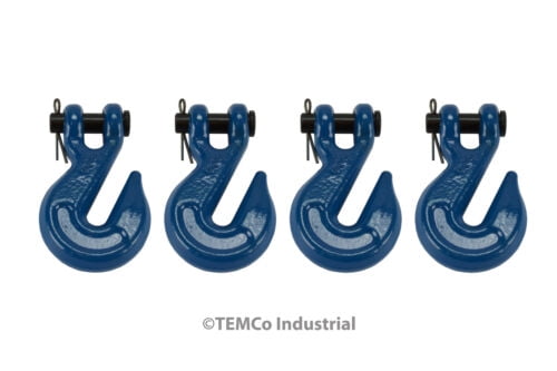 4x 1/4" Chain Grab Hook Pin Clevis Rigging Tow Transport Truck Trailer ...