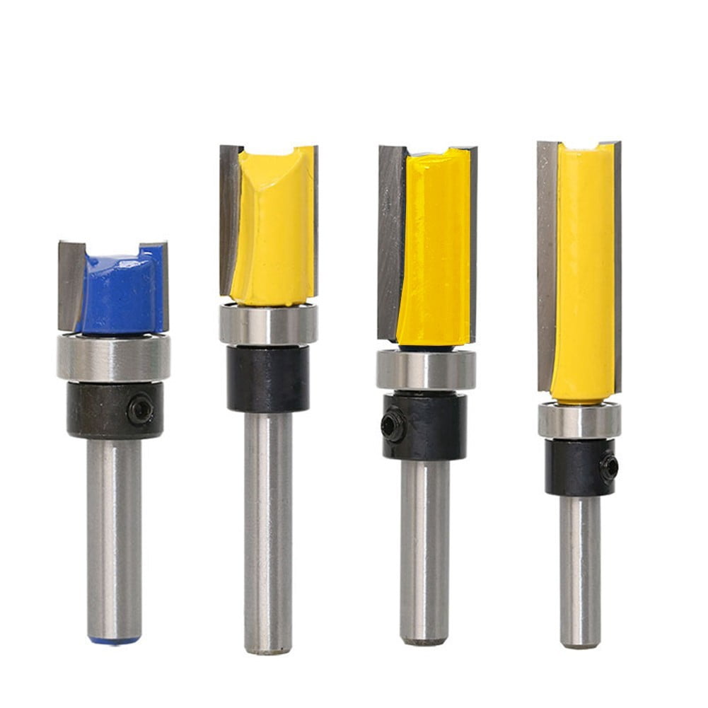 4x 1/4 Shank Top Bearing Flush Trim Pattern Router Bit Set CNC Milling ...