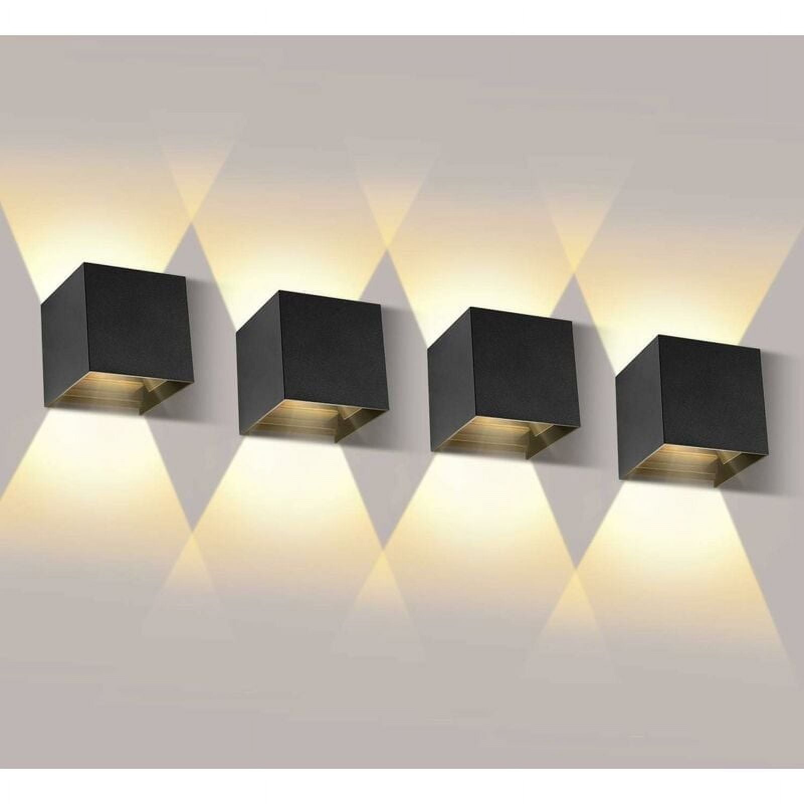 4x 12W LED wall lights for modern bedrooms and interiors, adjustable ...