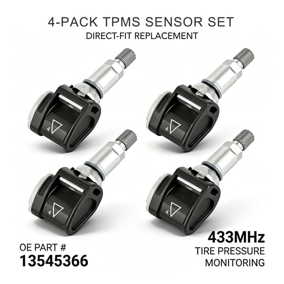 4x 13545366 433MHz Trailer TPMS Sensor Up to 199 PSI for Heavy-Duty ...