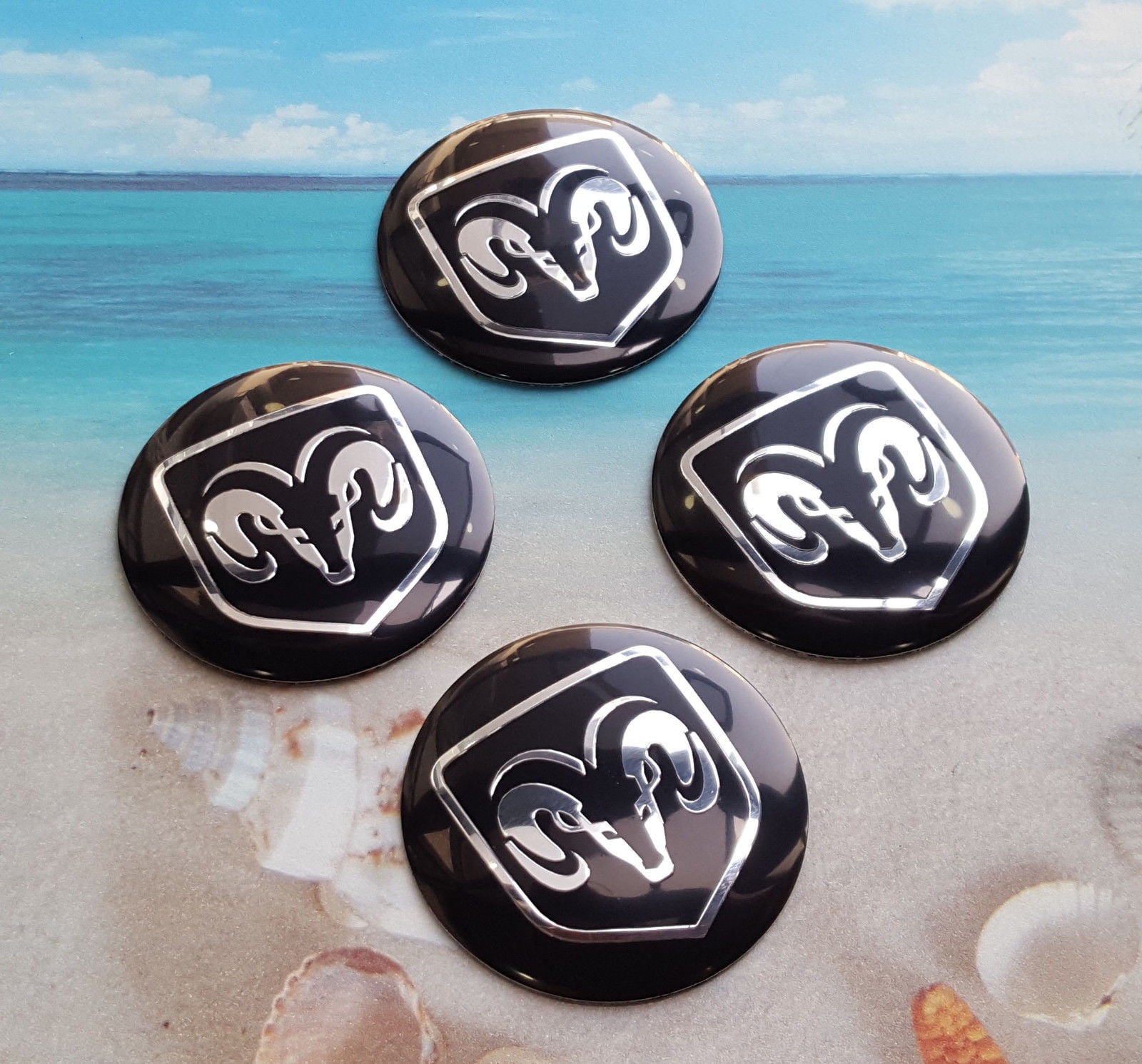 4x 2.2" Metal US GM Dodge Black Silver Car Wheel Center Hub Caps Emblem ...