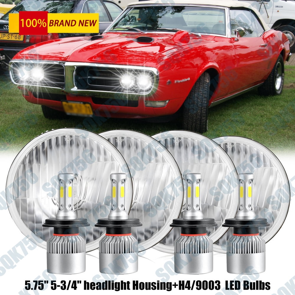 4x 5.75" inch LED Headlights HI/LO White Fit Pontiac GTO firebird 1964 ...