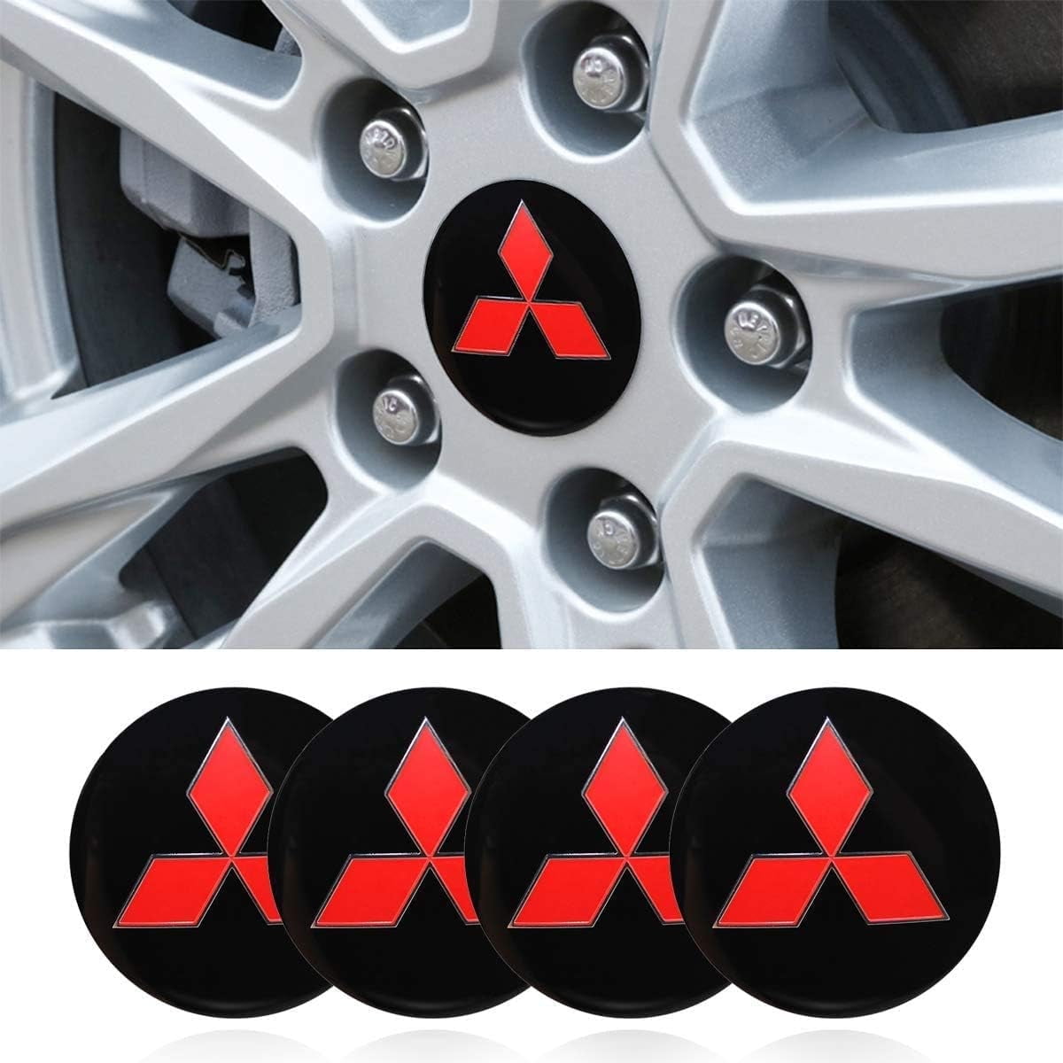 4x 56mm Wheel Center Cover Sticker Emblem Badge Wheel Hub Caps Centre ...