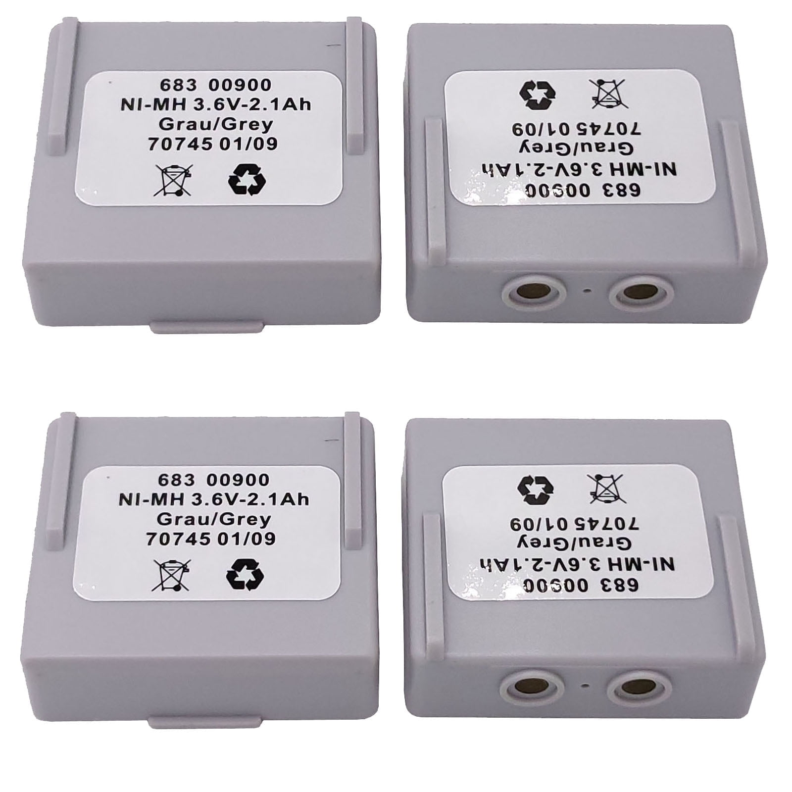 4x 68300900 3.6V-2.1Ah Ni-MH Rechargeable Battery for HETRONIC Remote ...