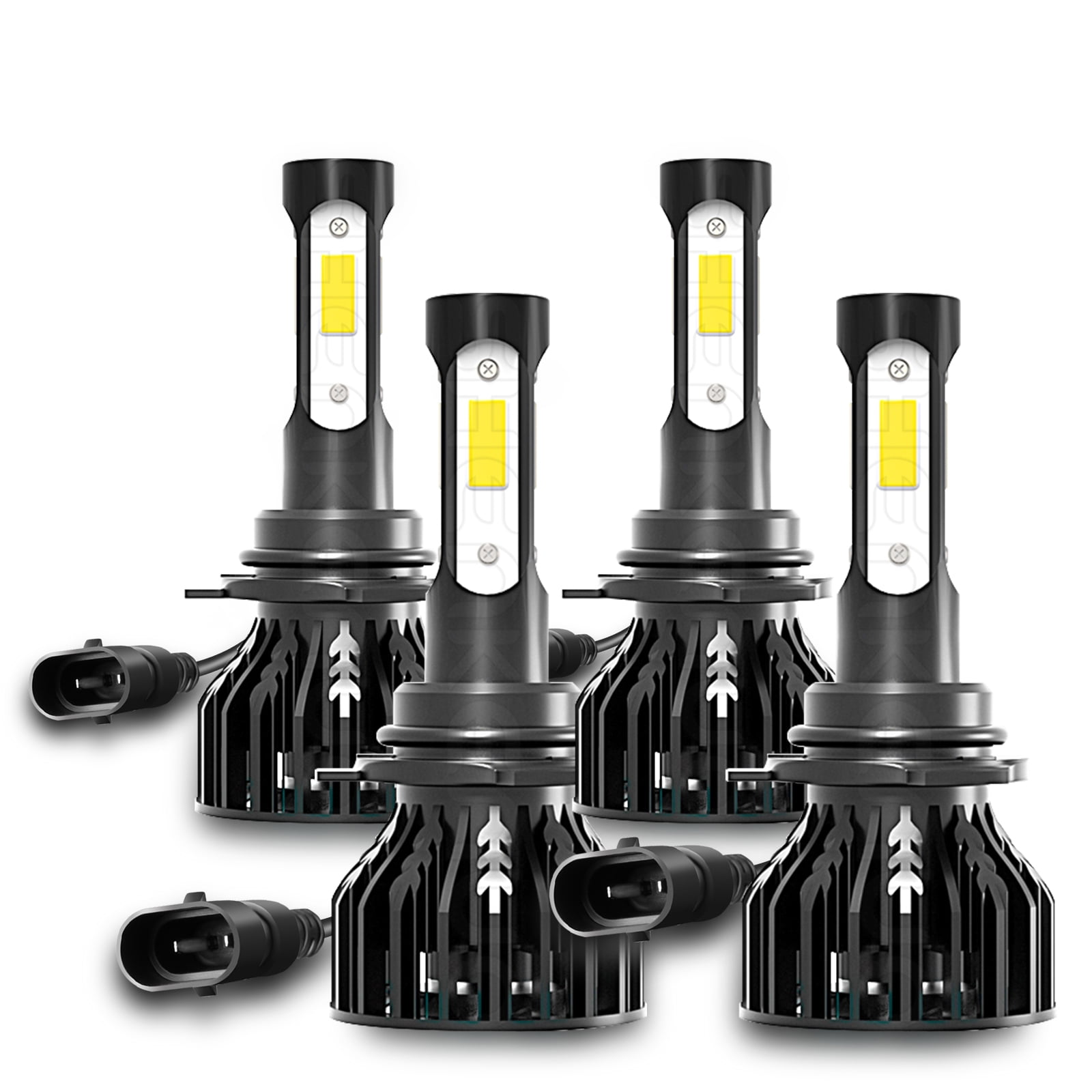 4x 9005 9006 Combo LED Headlight High Low Beam Bulbs 6000K/8000k Cool ...