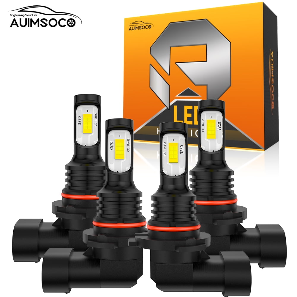 4x 9005 9006 LED Combo Headlight Bulbs High Low Beam 6000K Super White ...