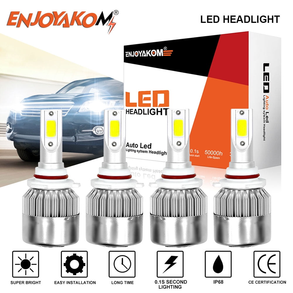 4x 9005 9006 LED Headlight Bulbs For Acura EL 2004 2005 6000K White ...