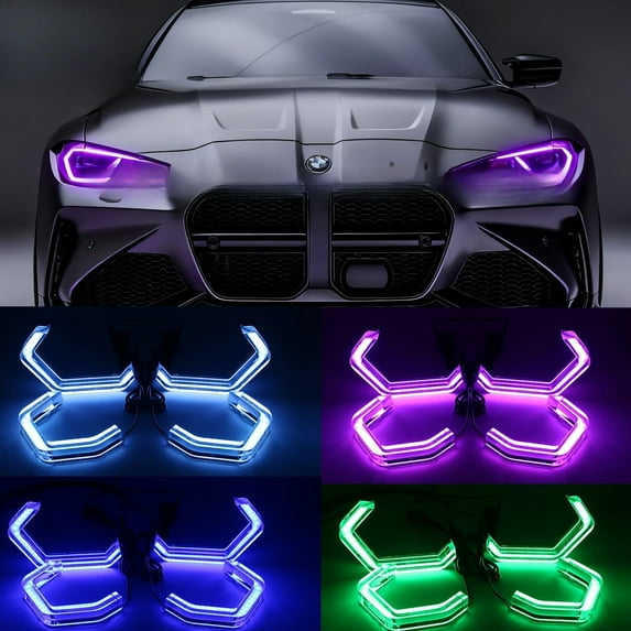 4x APP Control RGB LED Angel Eyes DRL For BMW F10 F18 F82 F80 F32 F30 ...