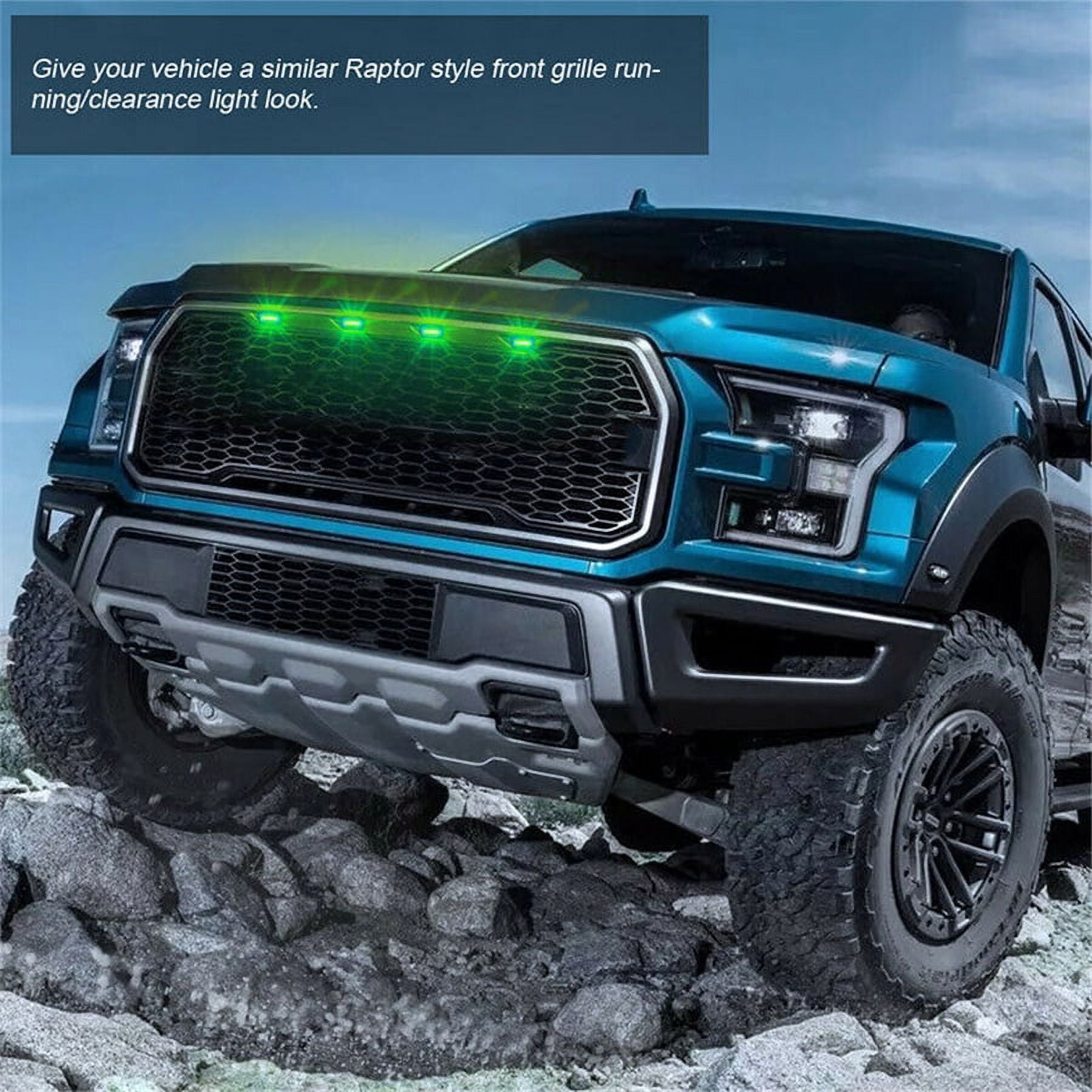 4x APP RGB Raptor Style LED Lamp Front Grill Light Kit For Tacoma ...
