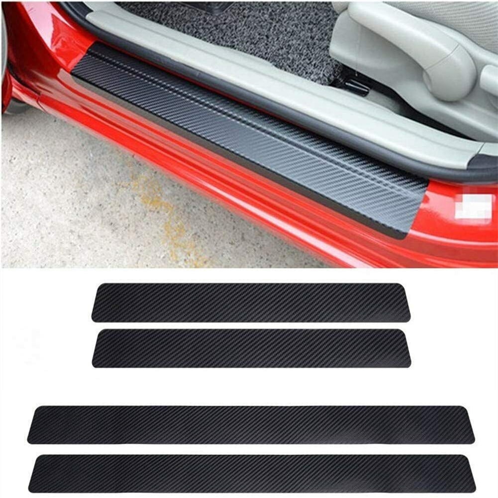 4x Accessories 3D Carbon Fiber Stickers Car Door Sill Scuff Door Pedal ...