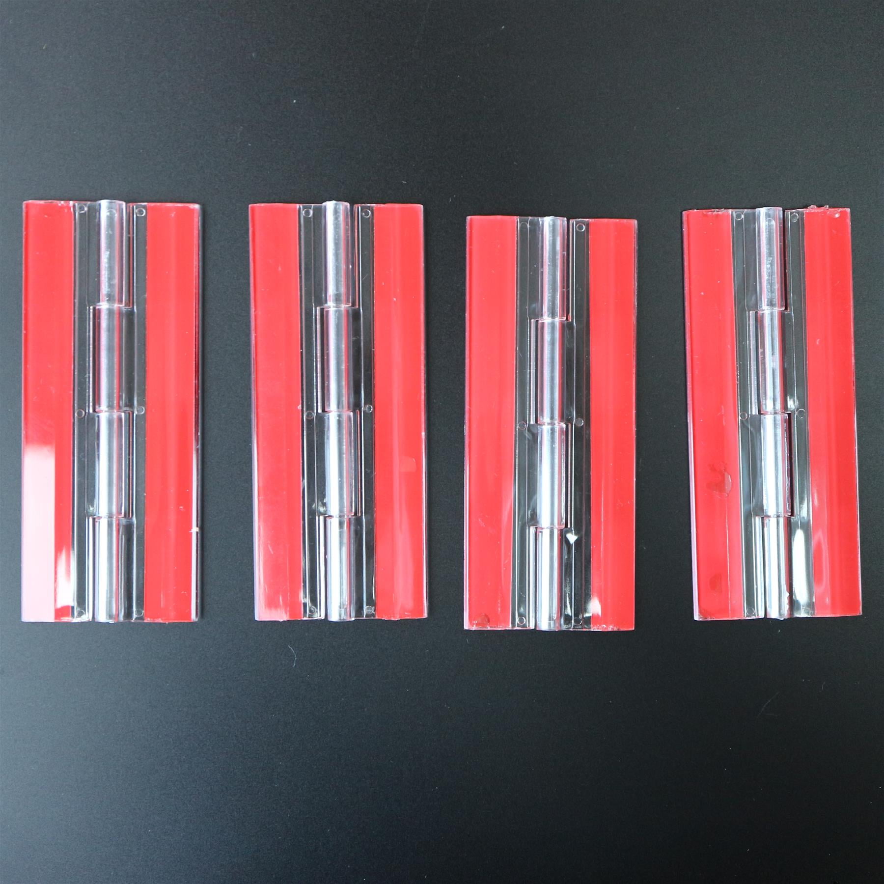 4 x Acrylic 100mm Hinges. No glue required, Self Adhesive. Transparent ...