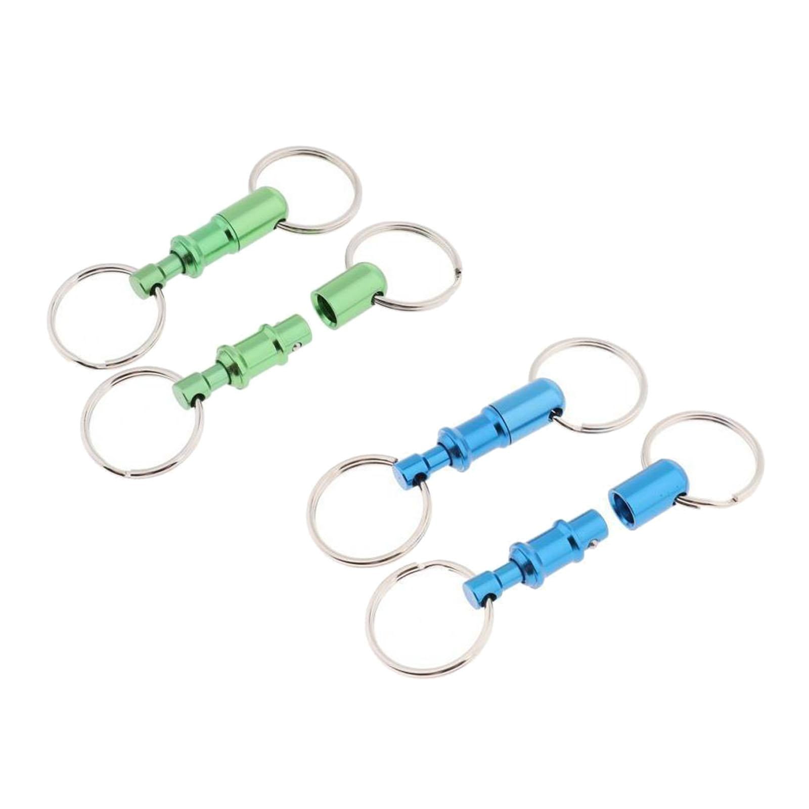 4x Aluminum Removable Pull Apart Quick Release Keychain Dual Key s ...