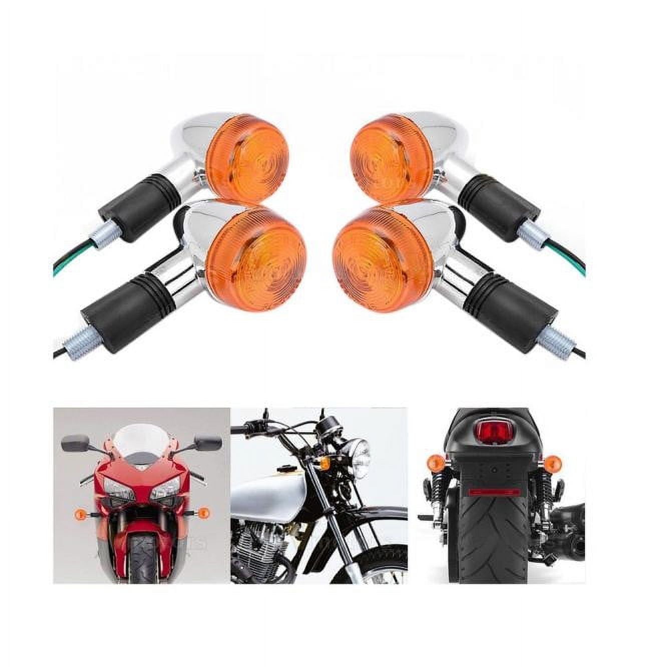 4x Amber Front Rear Turn Signal Blinker Indicator Light Motorcycle ...