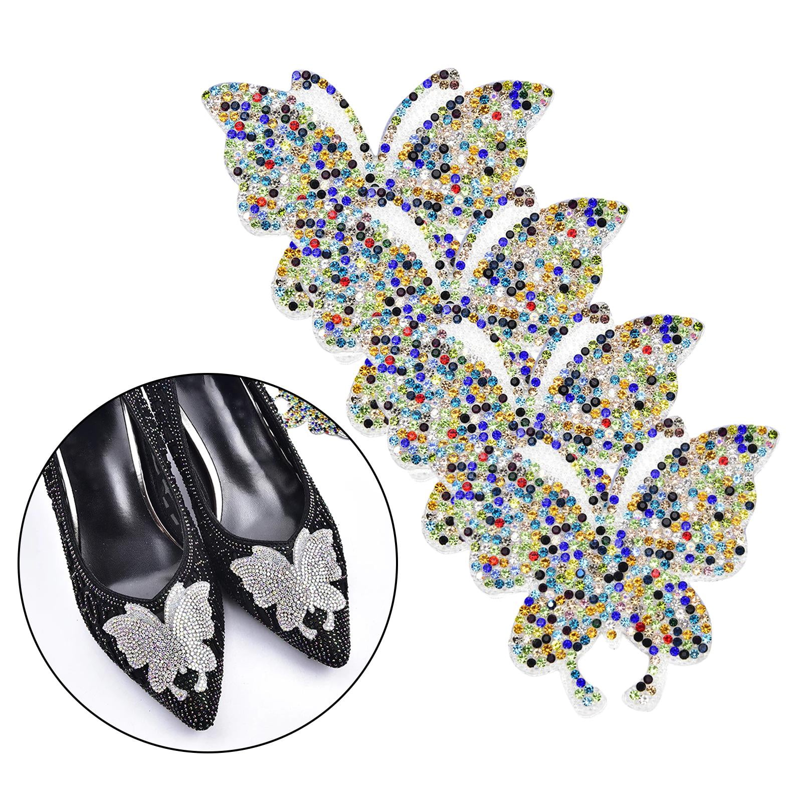 4x Appliques, Iron on /Sew on Rhinestone Badge Applique Sticker Patch ...