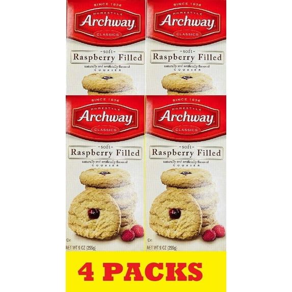 4x Archway Homestyle Classics Soft Raspberry Filled Cookies 9 Oz - 4 ...
