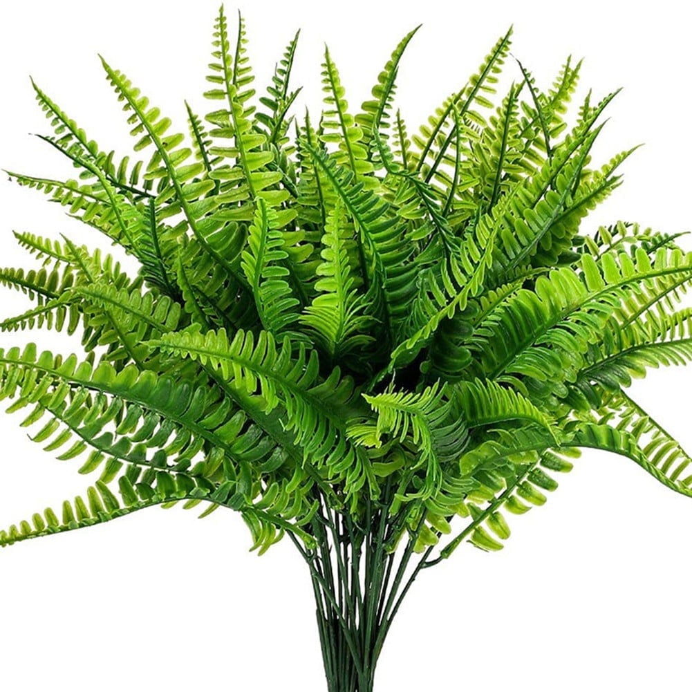 4-Pack Artificial Boston Fern Outdoor Faux Plants Shrubs Greenery Decor ...