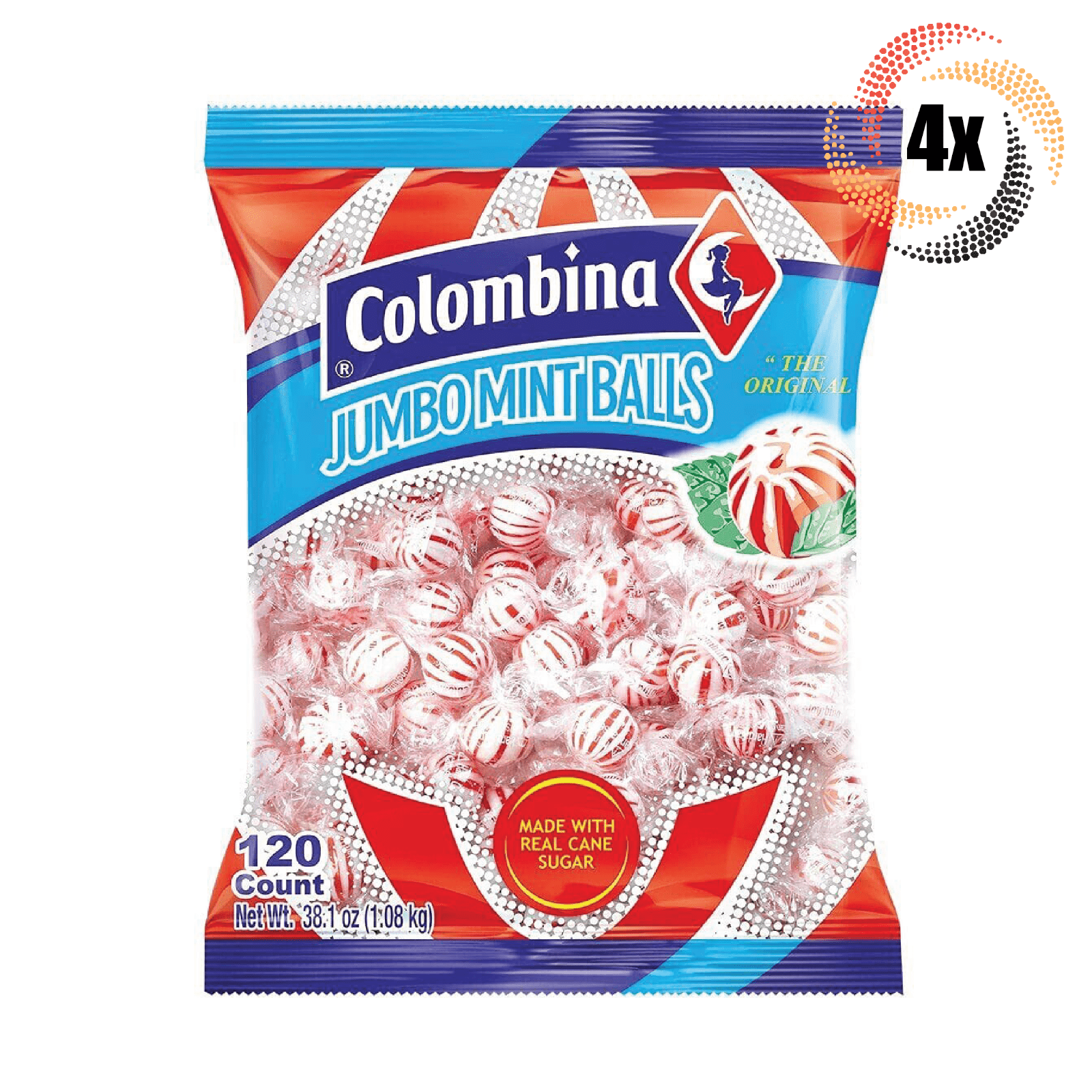 4x Bags Colombina Jumbo Original Ball Mints | 120 Balls Per Bag | Fast ...