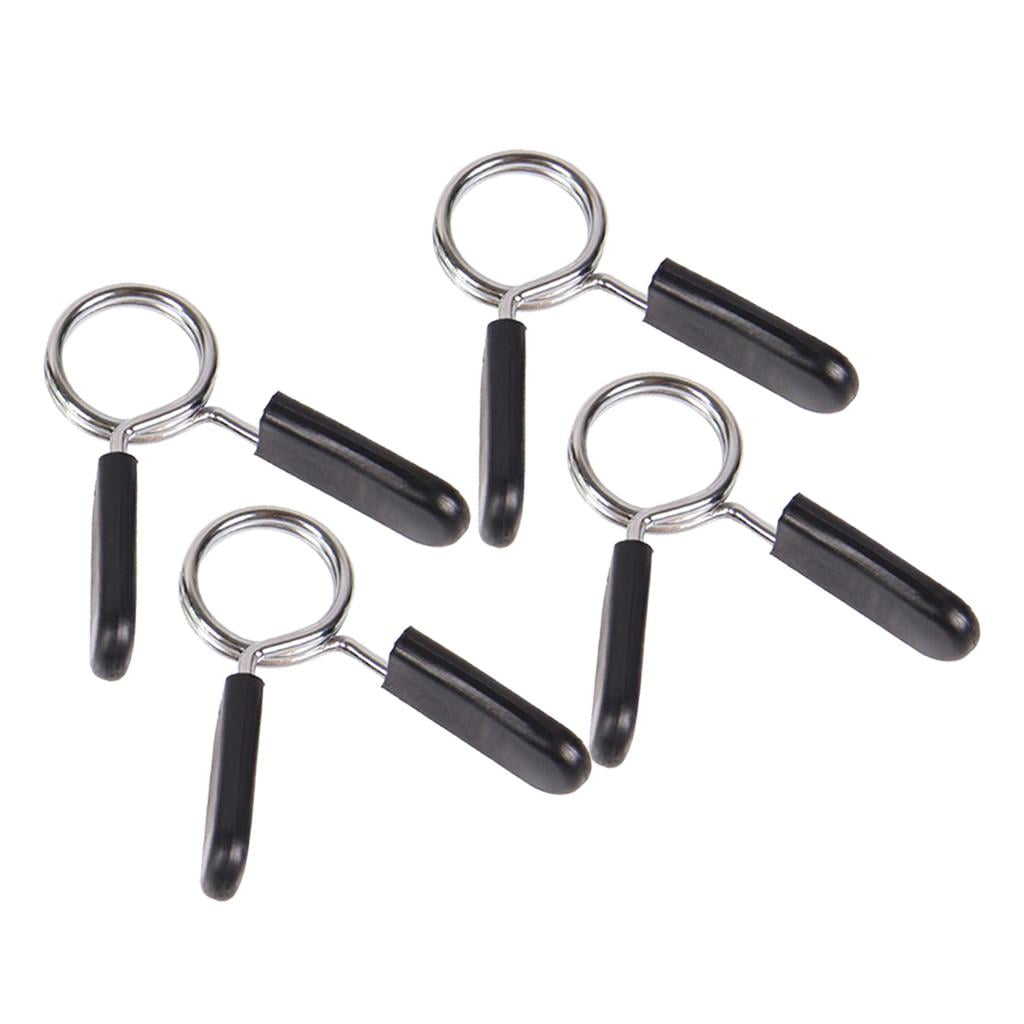 4x Barbell Bar Clamps, Standard Gym Weight Dumbbell Collar Clips, for ...