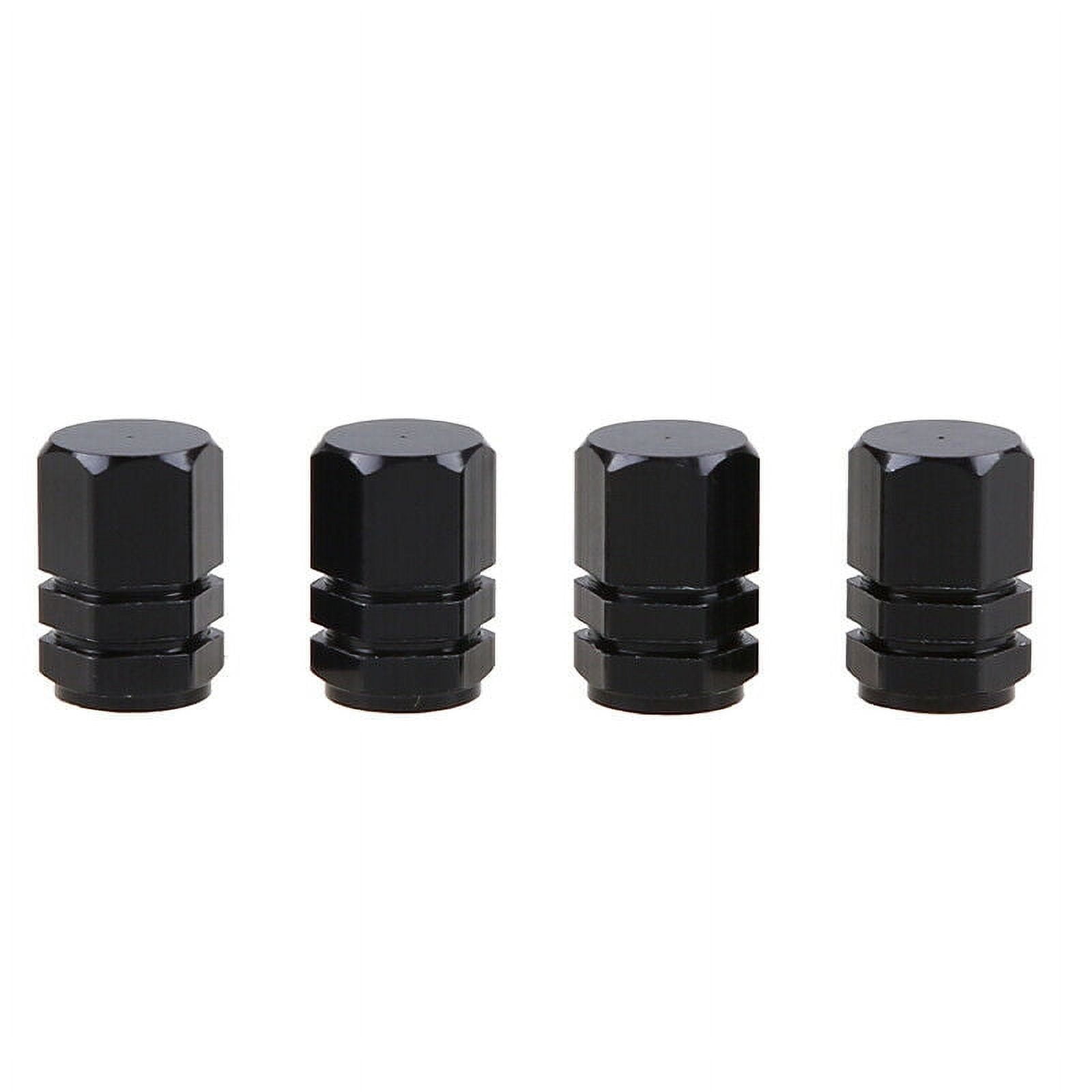 4x Black Aluminum Metal Wheel Tire Valve Stem Air Caps Covers for ...