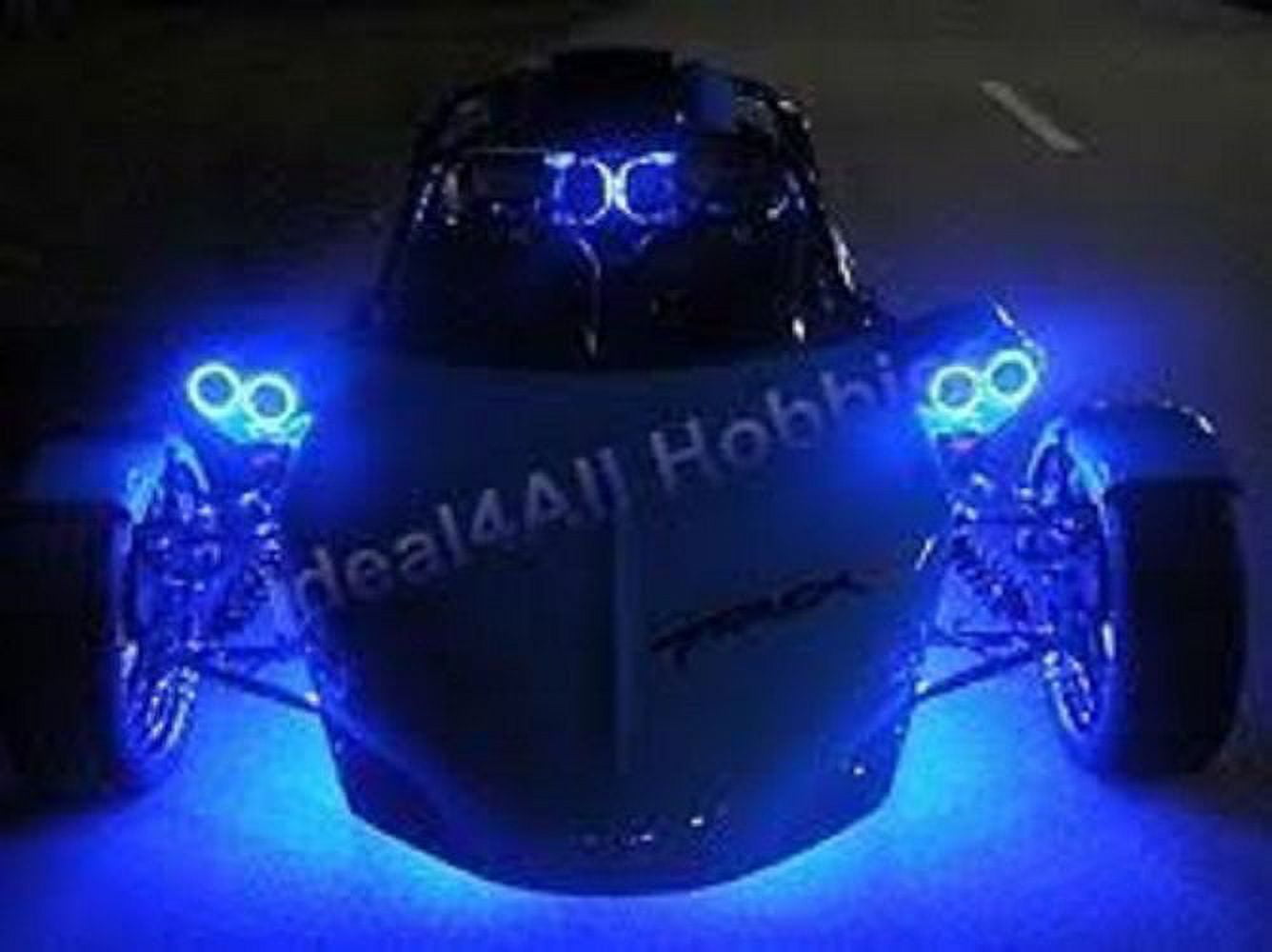 4x Blue LED Campagna T-Rex Addon Angel Eye Headlamp Headlight Halo ...
