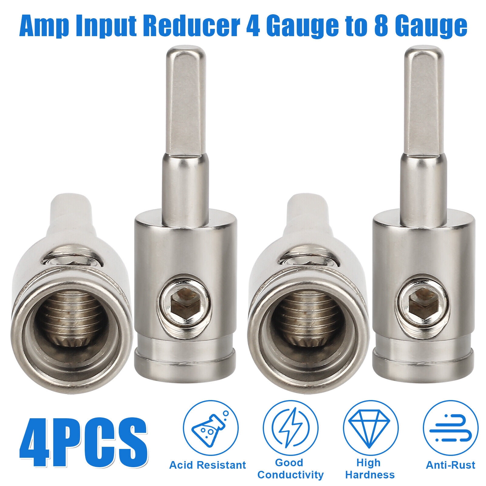 4x Car Audio Amp Input Reducer 4 Gauge to 8 Gauge Wire Reducer Power ...