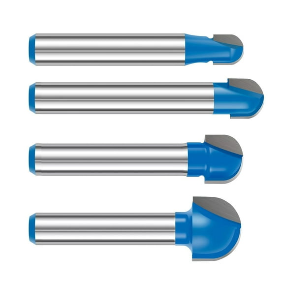 4x Carbide Round Nose Router Bits for Groove Moldings and Posts for ...