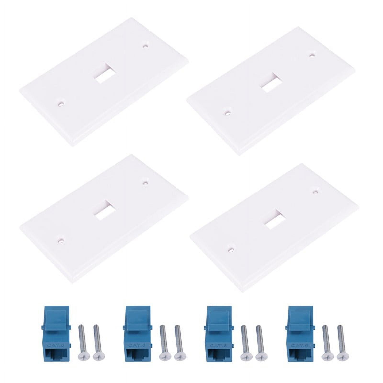 4x Cat6 Ethernet Wall Plate Outlet 1 Port RJ45 Network - Walmart.com