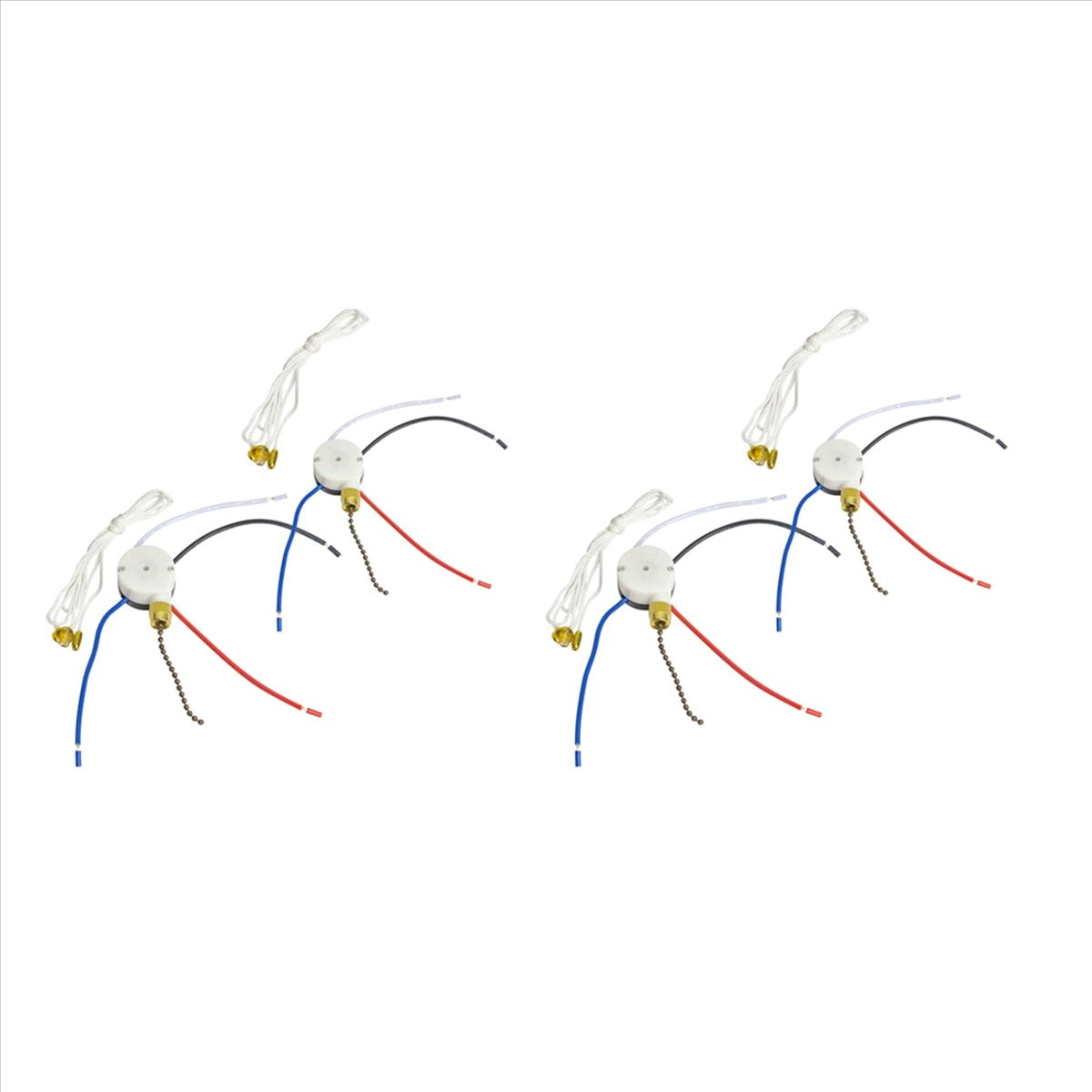 4x Ceiling Fan Pull Switch,ZE-208S E89885 3 Speed 4 Wire Switch Chain ...