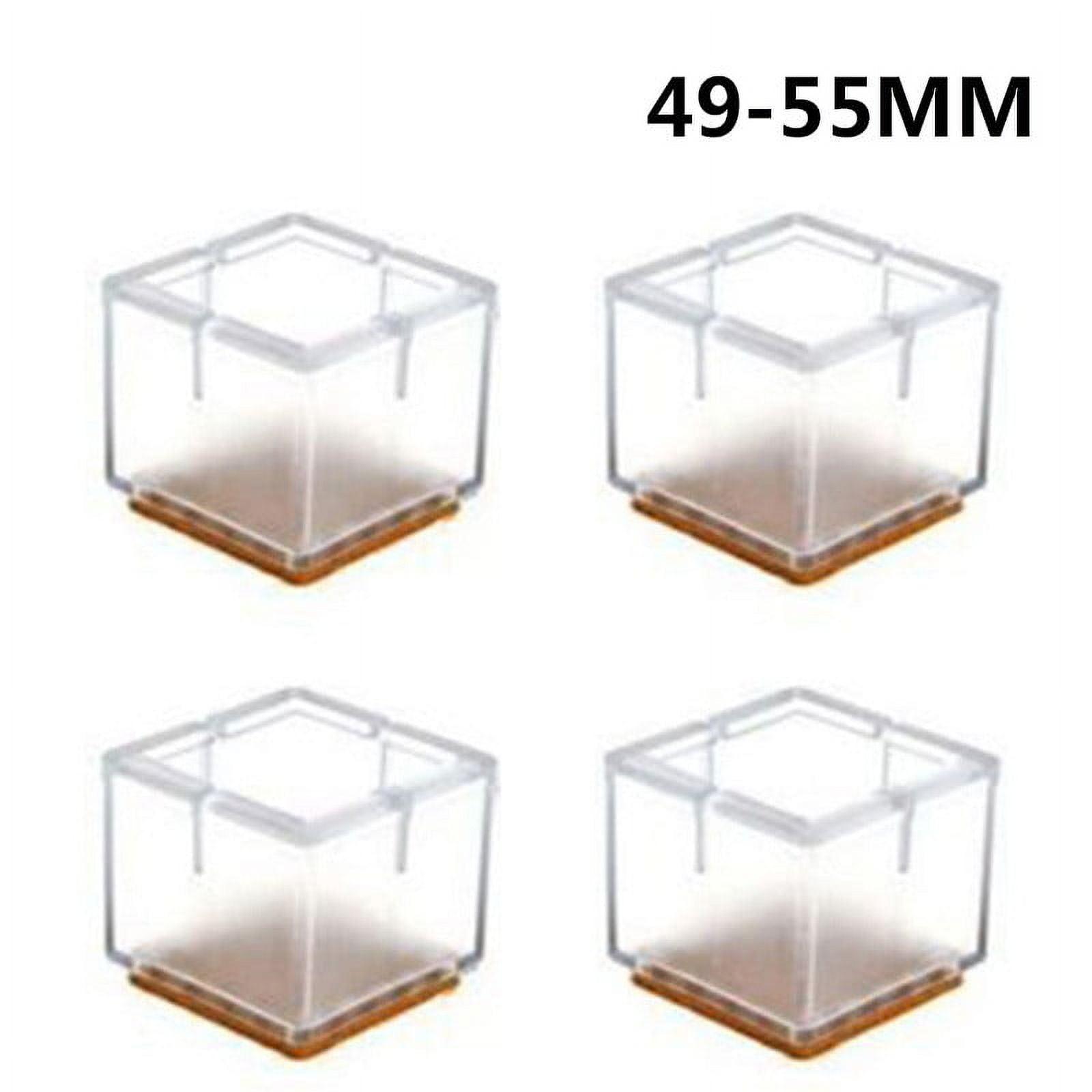 4x Chair Leg Silicone Caps Pad Furniture Table Square Feet Cover Floor ...