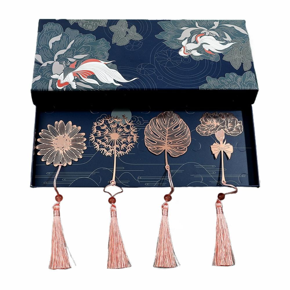 4x Chinese * Bookmark Stationery Metal Book Mark Reading Gift Hollow Ta ...