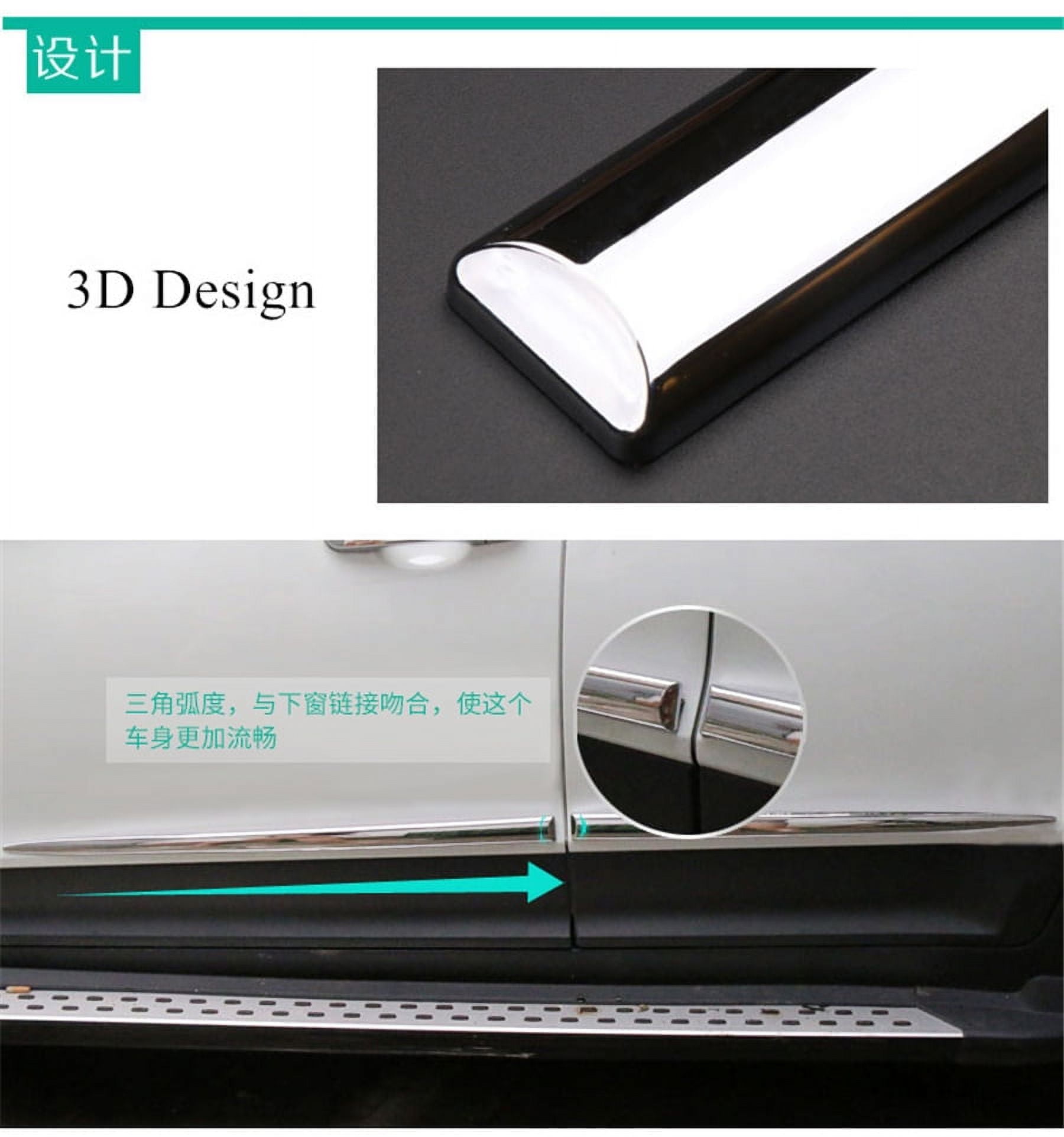 4x Chrome ABS Side Car Skirt Door Side Line Sill Garnish Body Molding ...