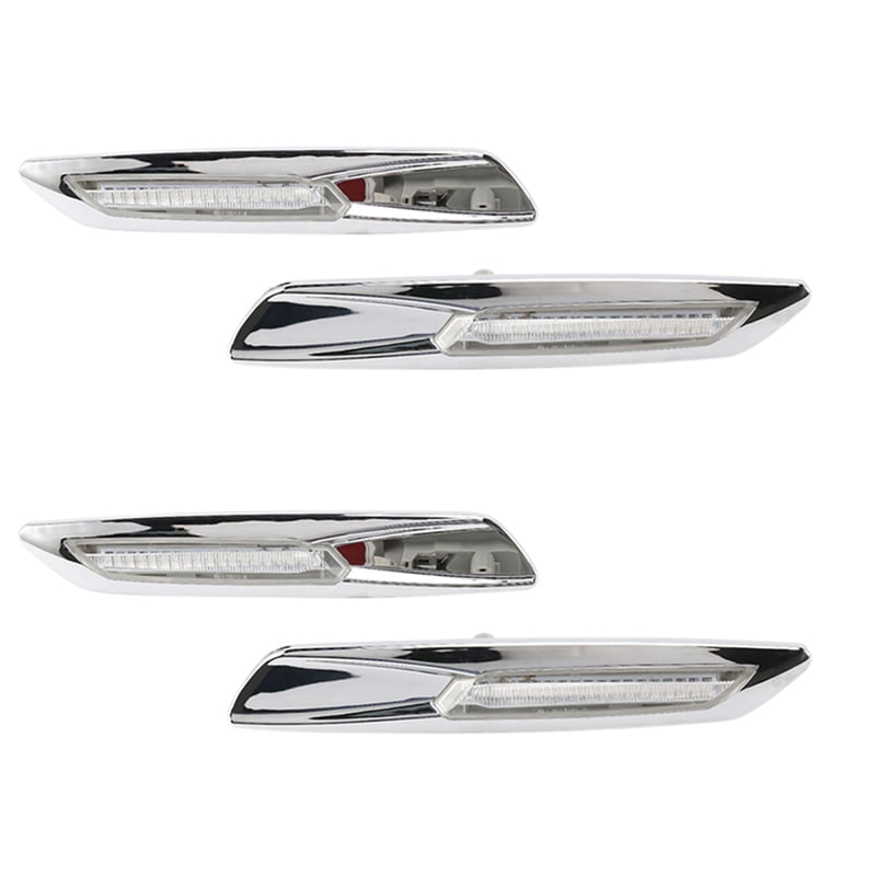 4x Chrome LED Side Marker Turn Signal Indicator Lights for 3-Series E46 ...