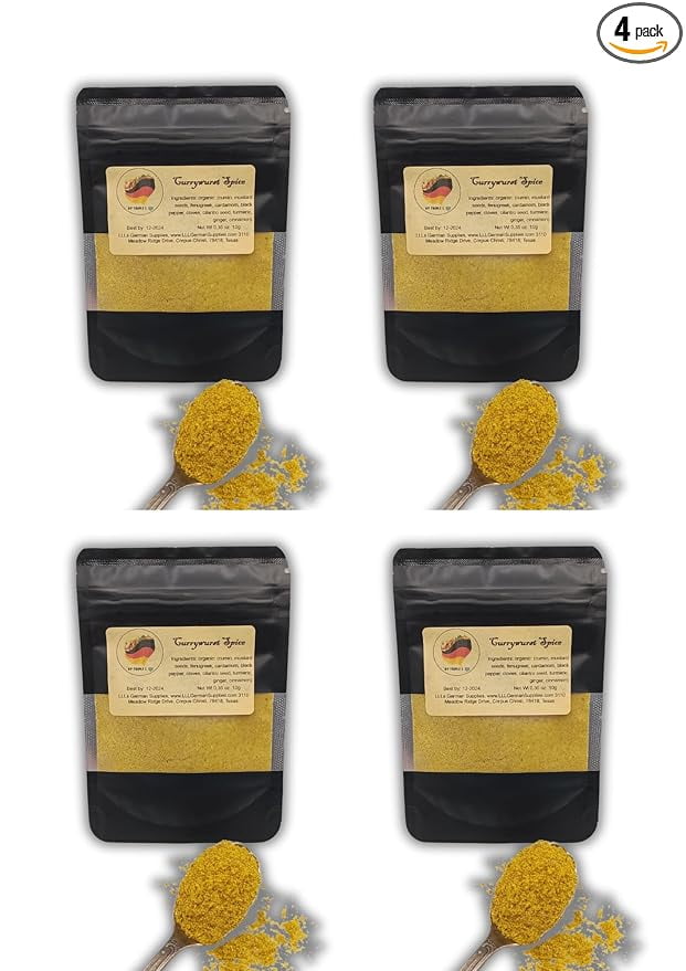 4x Currywurst Seasoning - Mild German Curry Powder - Traditional Curry ...