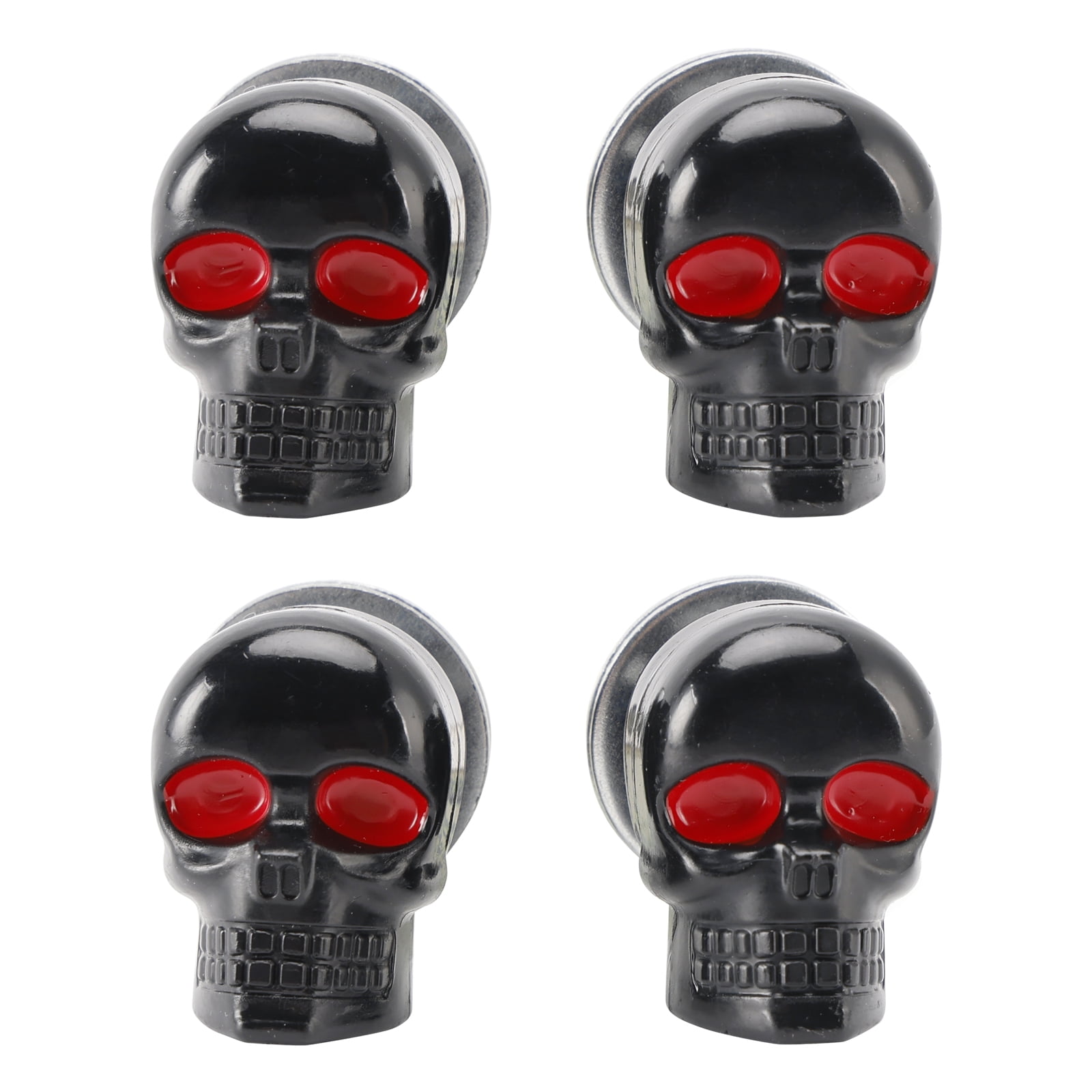 4x Custom SKULL License Plate Bolt Screw Black Plastic Motorcycle ...