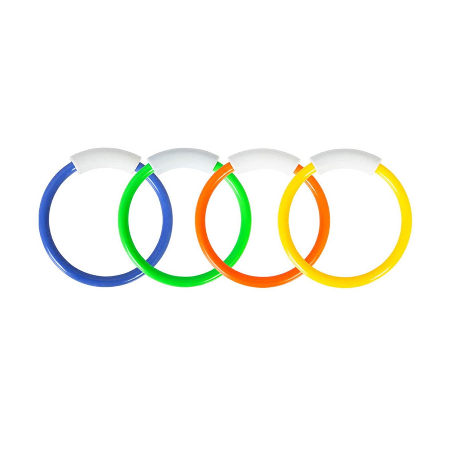 4x Diving Rings for Pool, Pool Toy Multi Color Bulk Underwater Diving ...