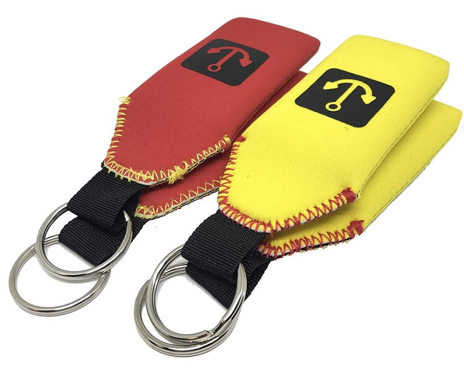 4x Floating Neoprene Keychain Key Chain Floats 2-3 Keys, (2x Red and 2x ...