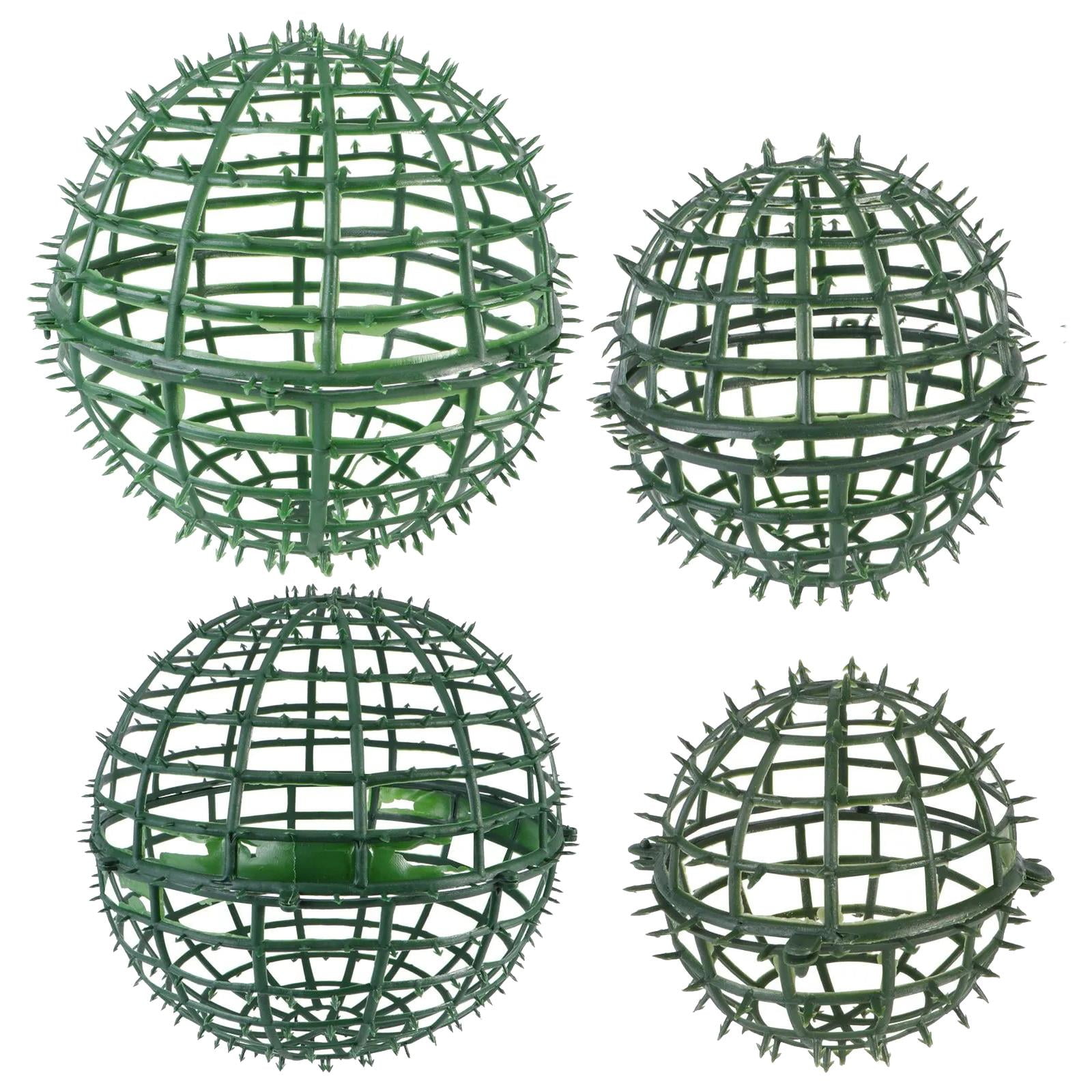 4x Flower Ball Shelf, Faux Topiary Ball, Handmade, Green 10cm 15cm 20cm ...