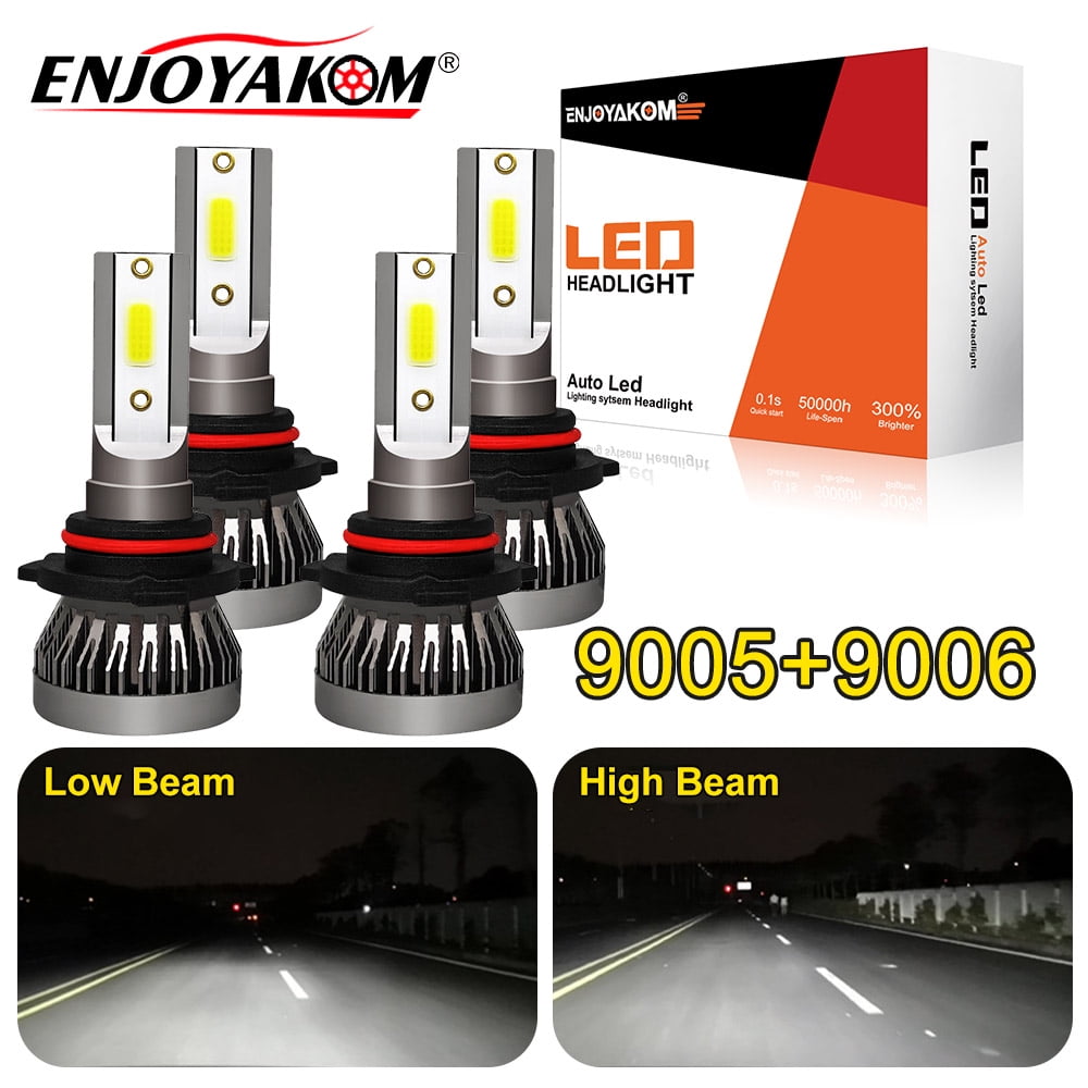 4x For GMC Sierra 1500 2500 HD 3500 2003-2006 9005 9006 LED Headlight ...