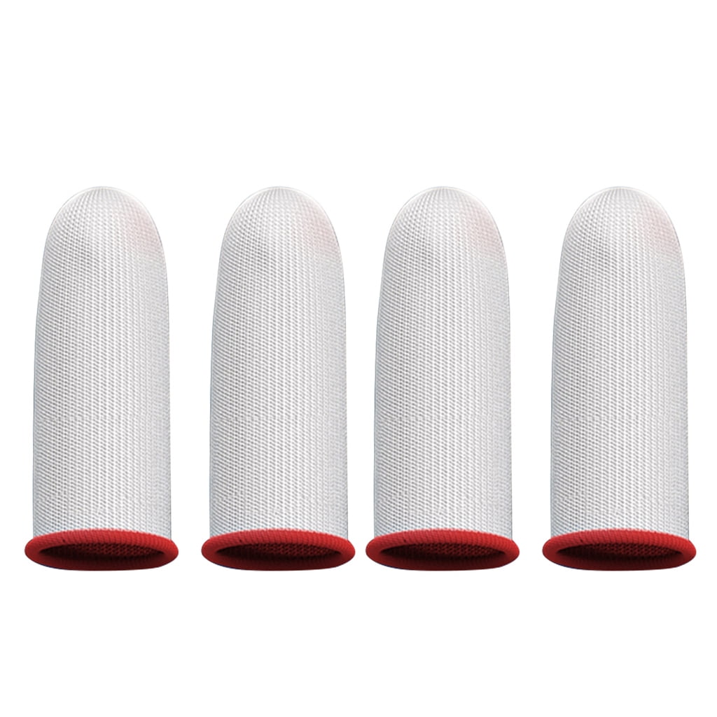 4x Gaming Finger Sleeves Conductive Silver Fiber Finger Cot for Mobile ...