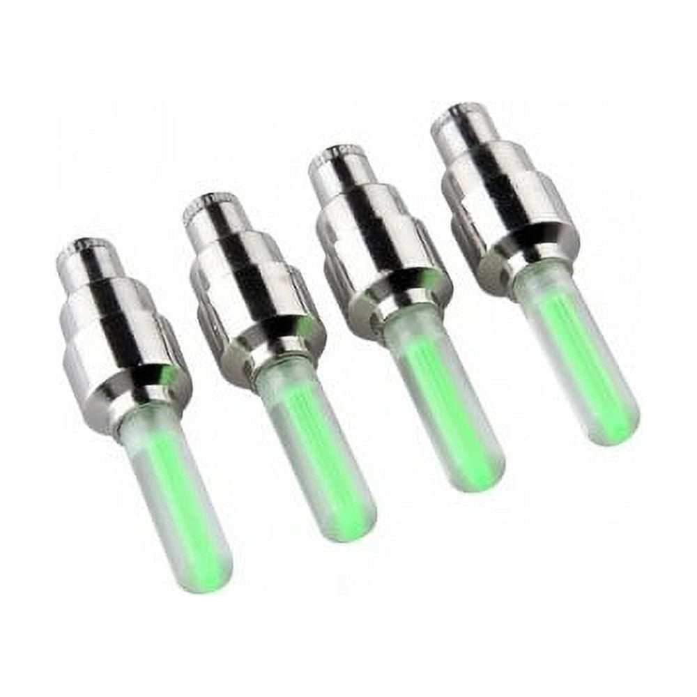 4x Green Glowing Tire Valve Stem Covers Screw Cap LED Lights Car/Truck ...