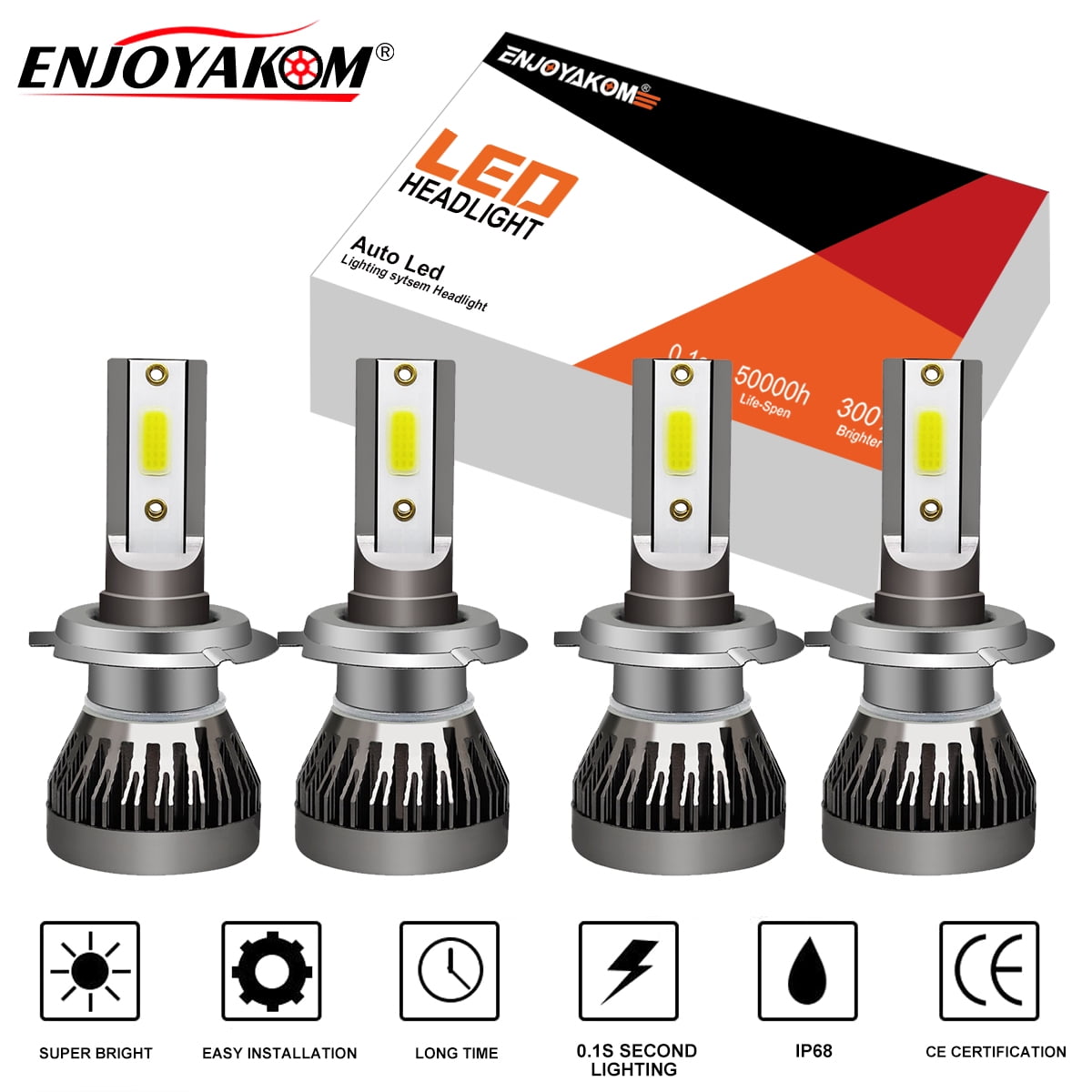 4x H7 LED Bulbs For Hyundai Genesis Coupe 2013-2016 High Low Beam ...