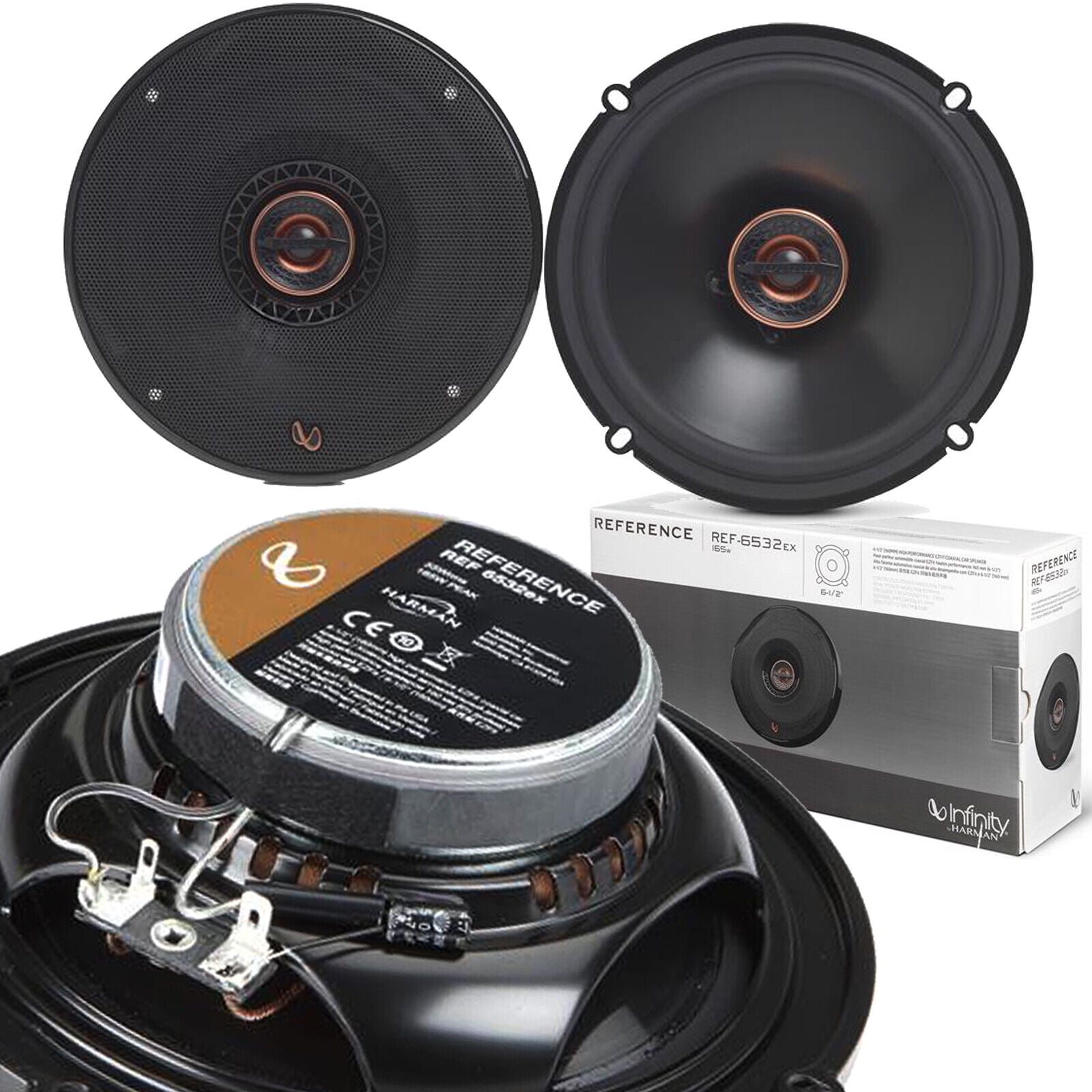 INFINITY REFERENCE 4x REF-6532EX 6.5" 230 WATT COAXIAL CAR AUDIO SPEAKERS Bundle - Walmart.com