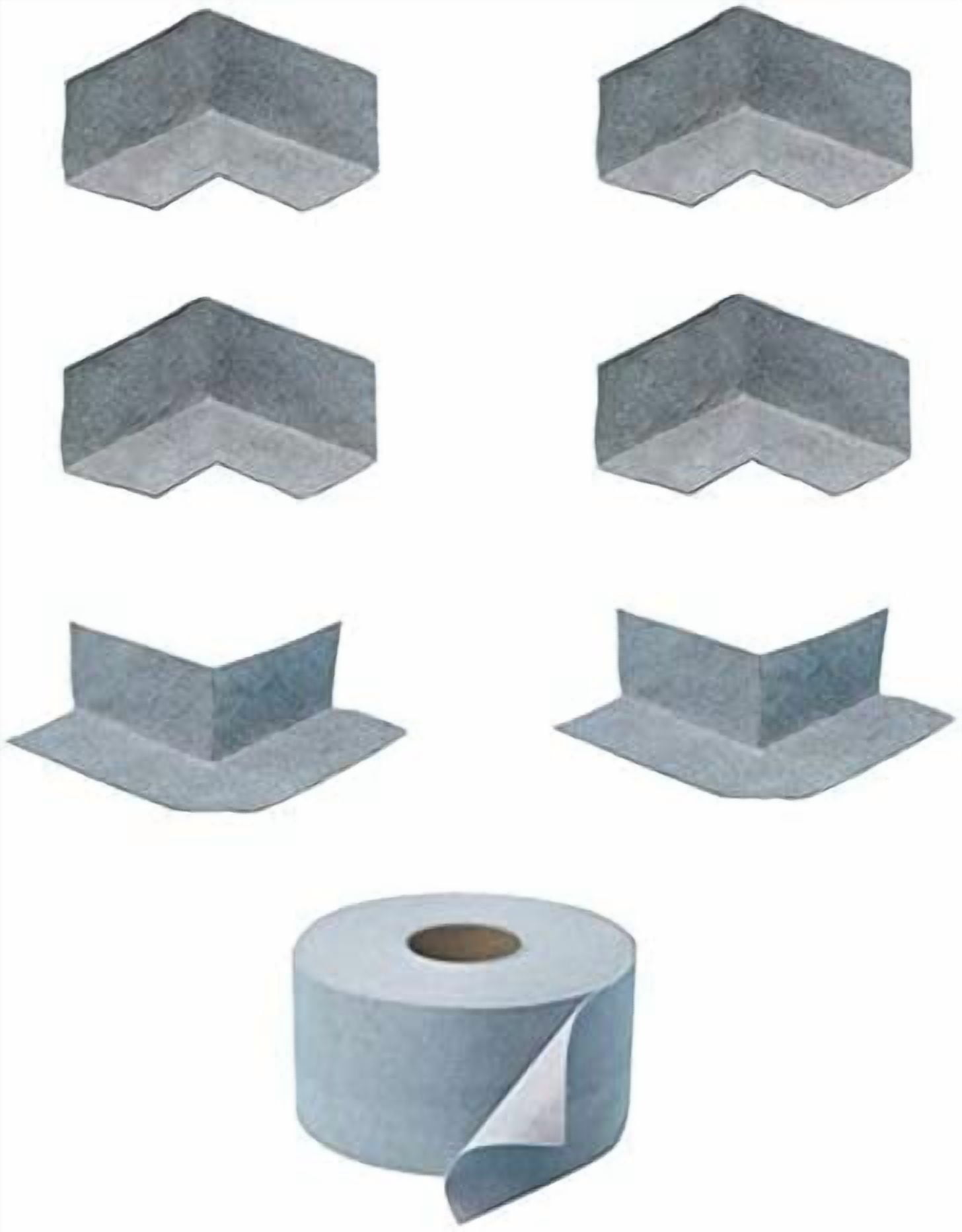 4x Inside, 2x Outside Preformed Seamless Fleece Laminated Corners, and ...