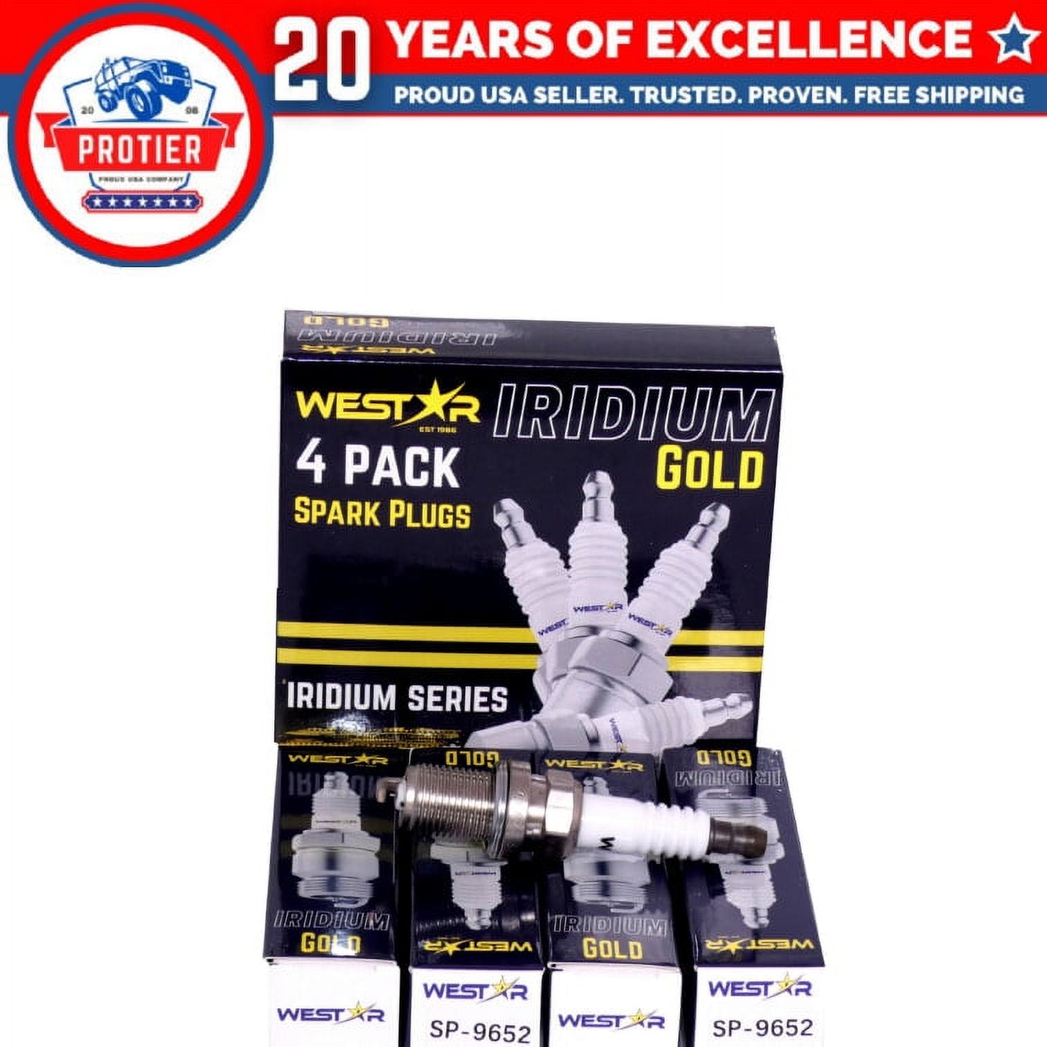 4x Iridium 7090 SP-9652 IX 5464 BKR5EGP Spark Plug Performance Power ...