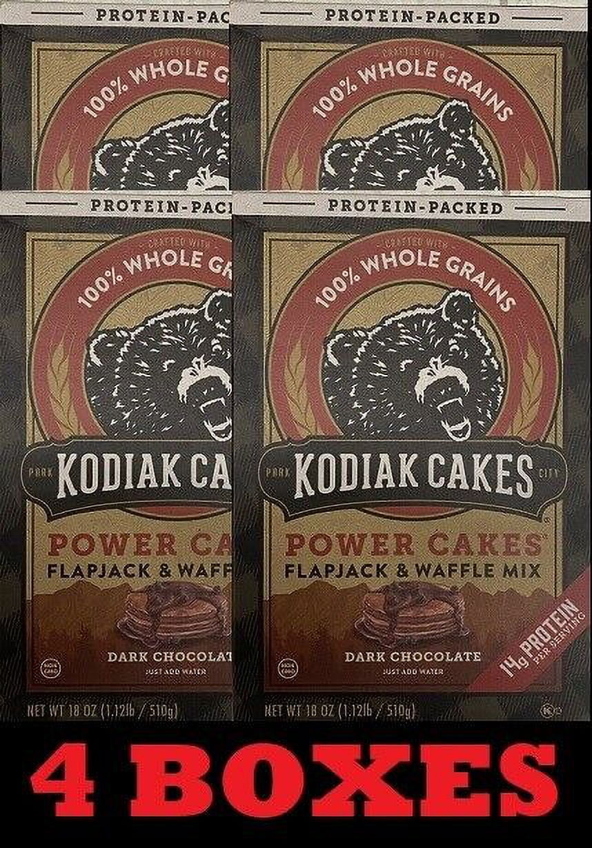 4x Kodiak Protein Cakes DARK CHOCOLATE Flapjack & Waffle Mix 18oz - 4 ...